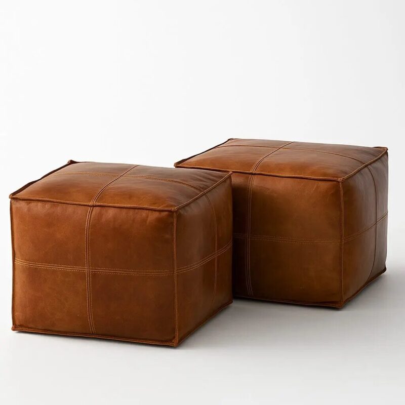 Leather Poufs & Ottomans | Handcrafted | 40+ Styles + Ship