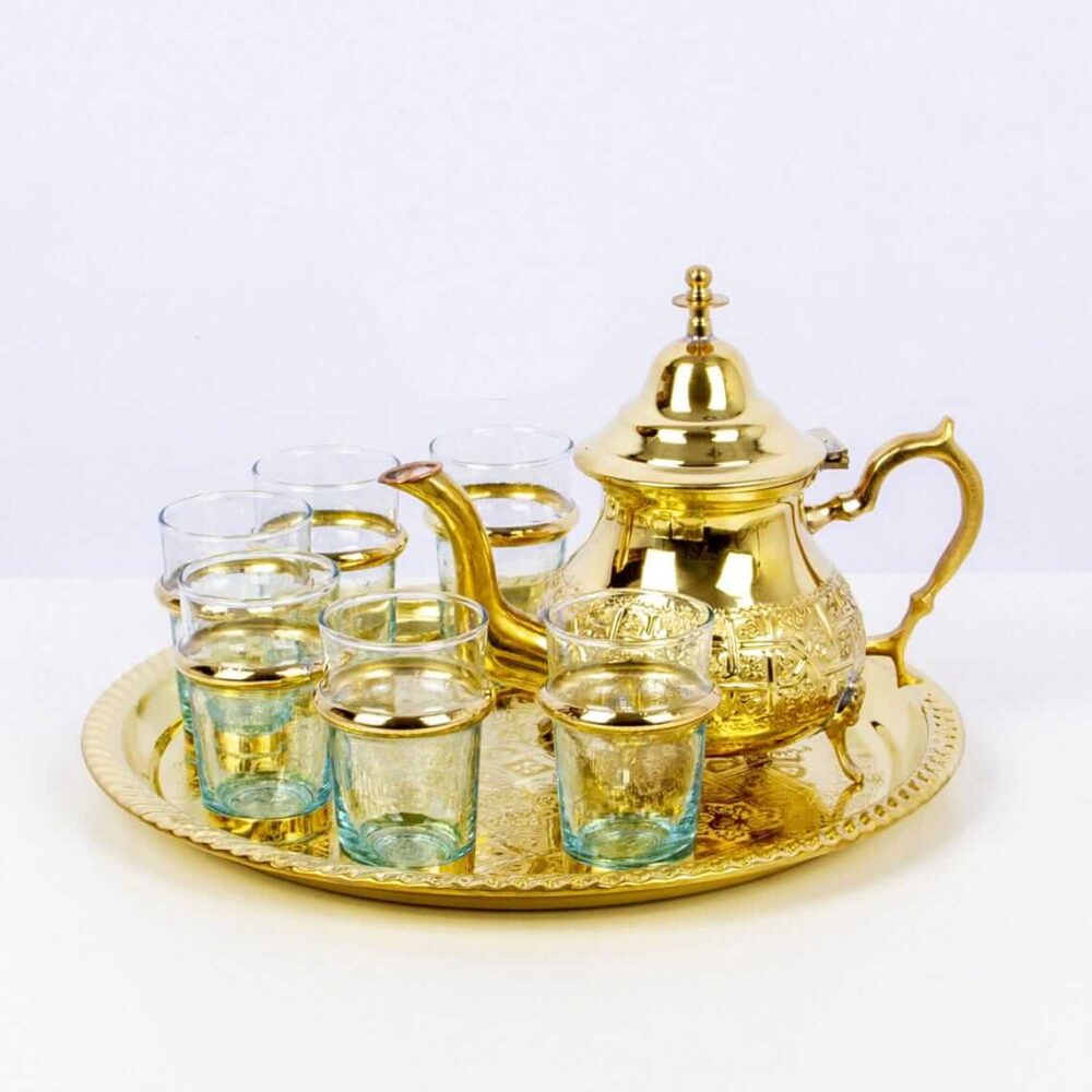 Moroccan Silver Plated Tea Set (8 Items) | Marrakeche Crafts