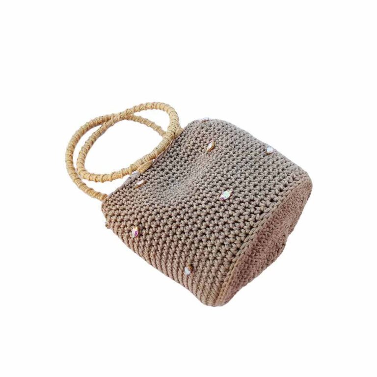 Glamorous Crochet Handbag Inlaid With Sparkling Crystal Stones