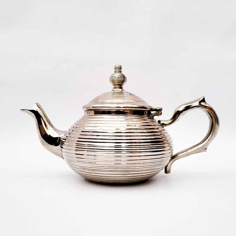 Ribbed Silver Teapot Contemporary — 5 Sizes | Marrakeche