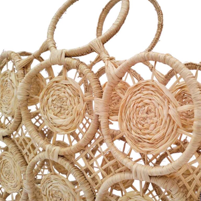 Raffia Tote Bag - Handwoven Circular Medallion | Marrakeche