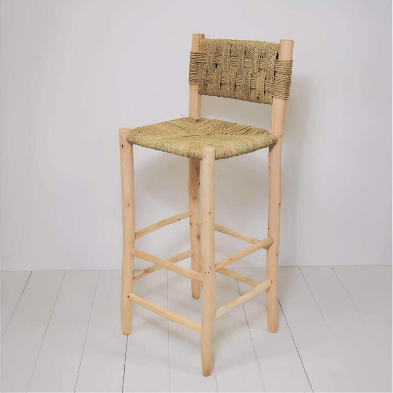 Handwoven Leather Bar Stool - Moroccan Counter | Marrakeche